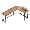 CubiCubi L-Shaped Desk, 67x47inch, with Table, Drawer, Rustic Brown ...