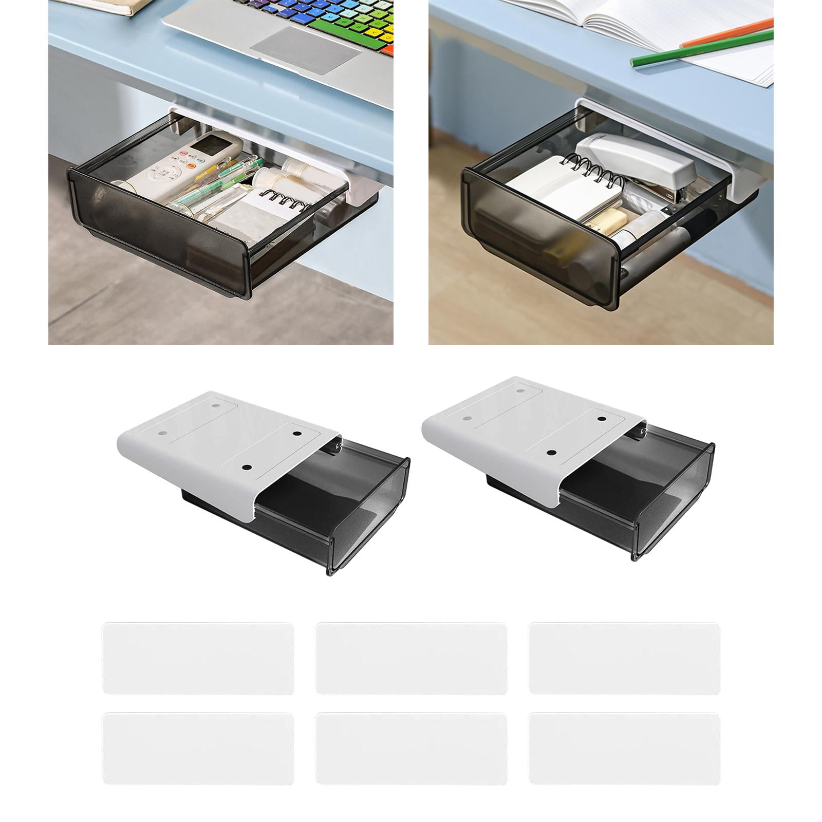 Self Adhesive Desk Drawer Office Accessories Stationery Pencil Tray ...