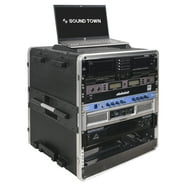 Sound Town 14U PA DJ Rack/Road Case with 11U Slant Mixer Top, 20 ...