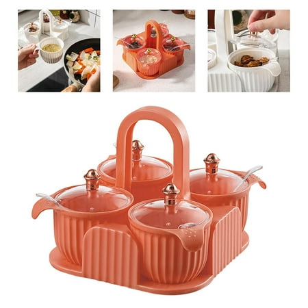 Condiment Jar Integrated Jars Spice Container for Pepper Sugar Orange ...