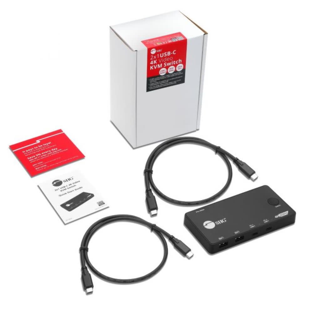 SIIG 2x1 USB-C 4K Video KVM Switch CEKV0B11S1 - Walmart.com