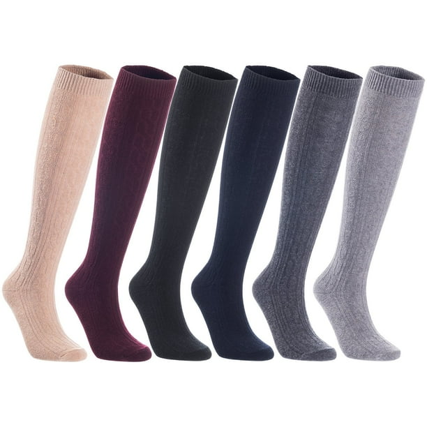 Lovely Annie Big Girls Women's 4 Pairs Delightful Knee High Wool Boot ...