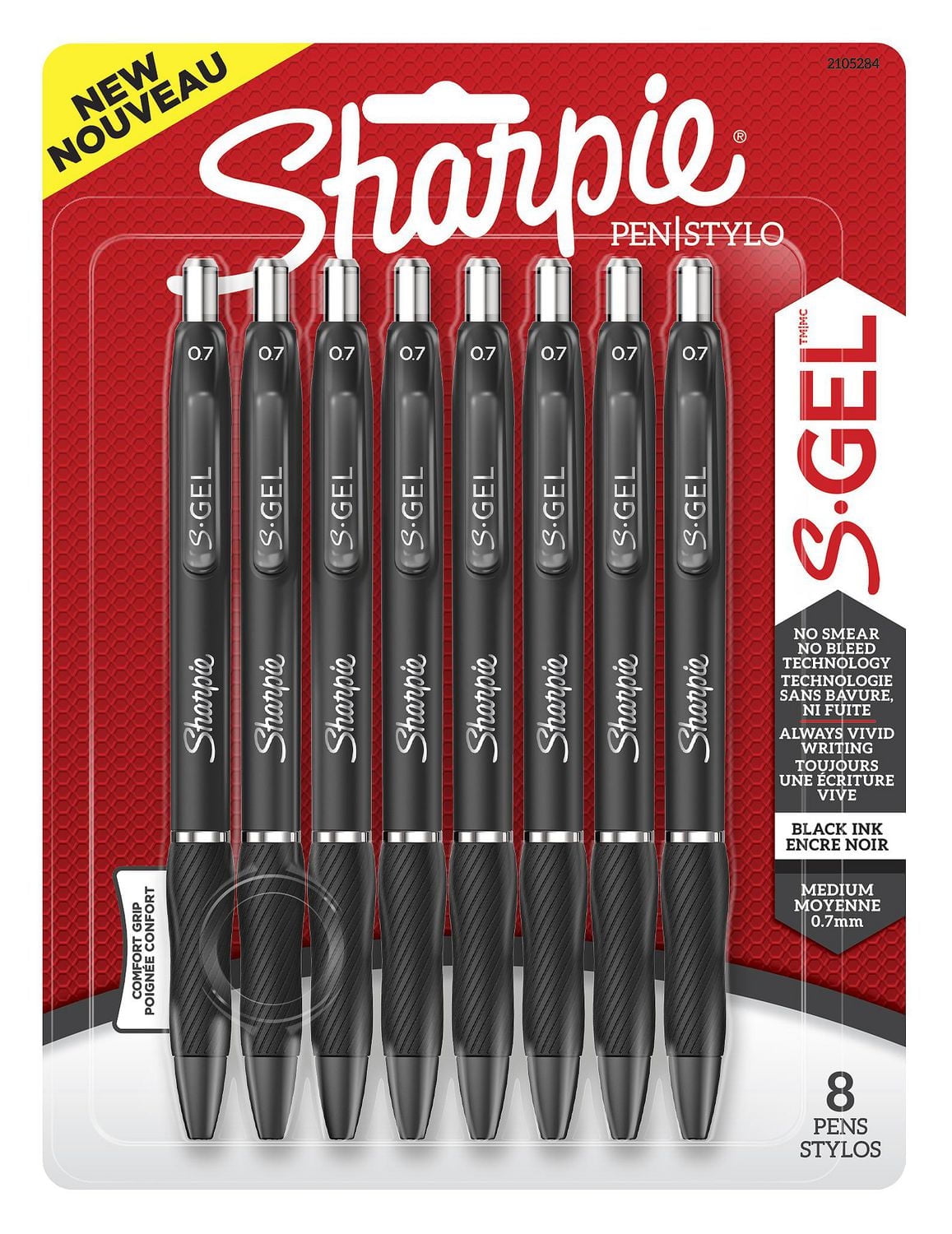 Sharpie S-Gel, Gel Pens, Medium Point (0.7mm), 8 Count, Always Vivid ...