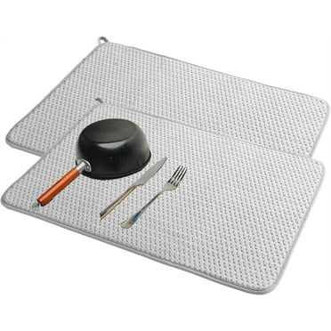 Absorbent, Reversible XL Microfiber Dish Drying Mat for Kitchen, 18 ...