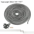 Uxcell 118.1" Long 0.12" Diameter Black Beaded Link with Connectors ...