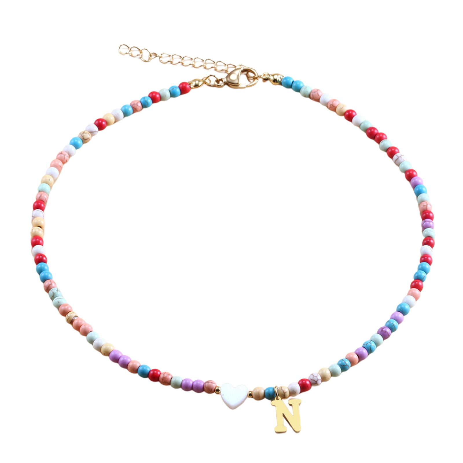 Click here for Yangzheee 26 Initial Bead Necklace For Women Neckl... prices