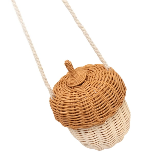 Kids Rattan Storage Basket ,Hand Woven Decorative Acorn Shaped Basket ...