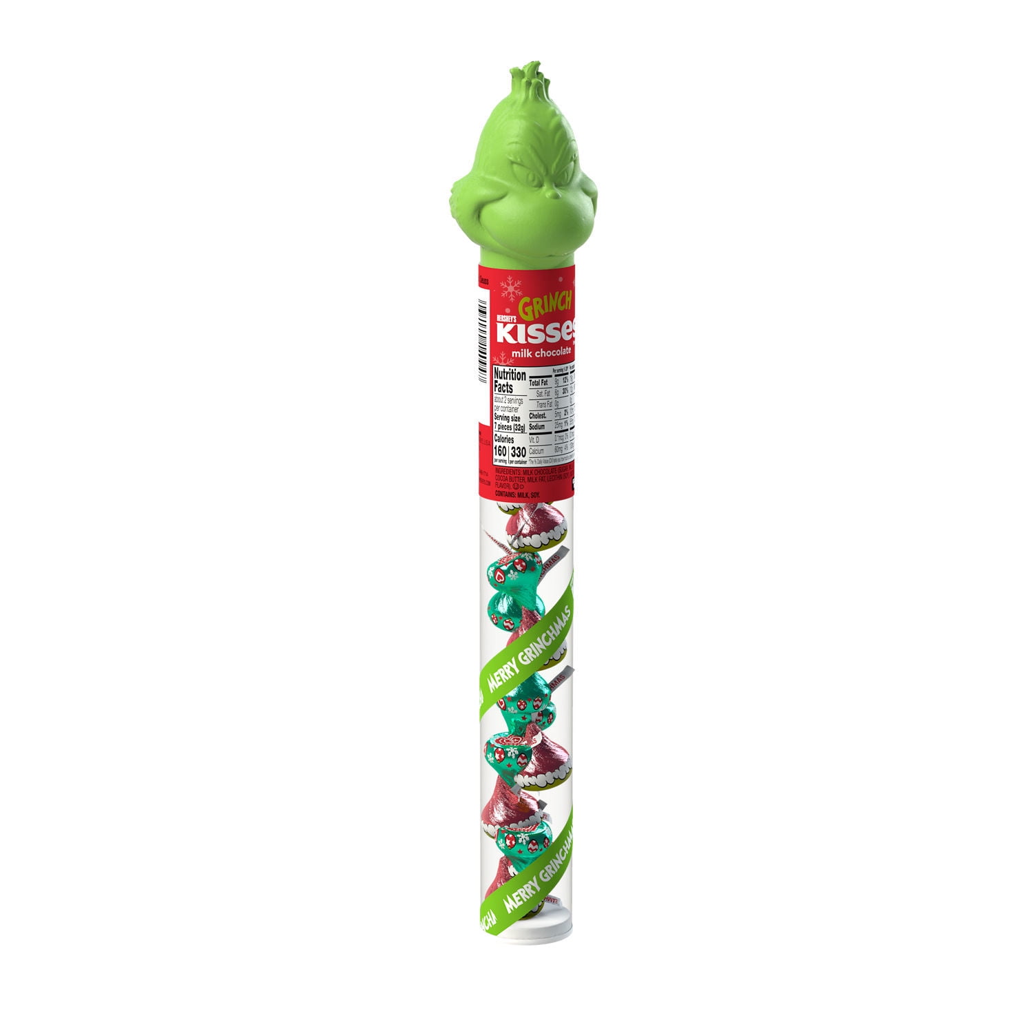 Buy HERSHEY'S, KISSES Grinch Milk Chocolate Christmas Candy, 2.4 oz ...