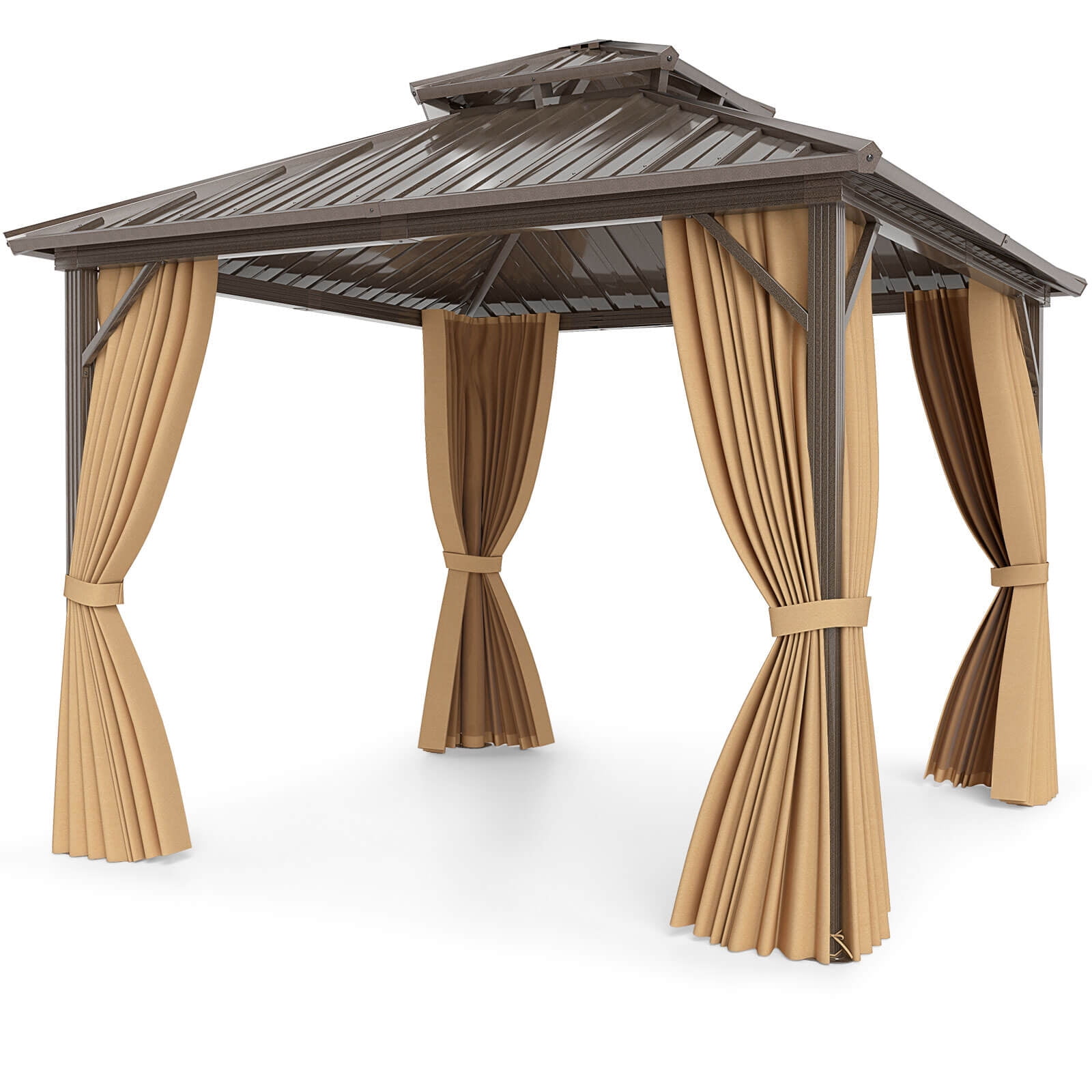 Click here for Costway 10 X 10 Ft Hardtop Gazebo With Curtain Hea... prices