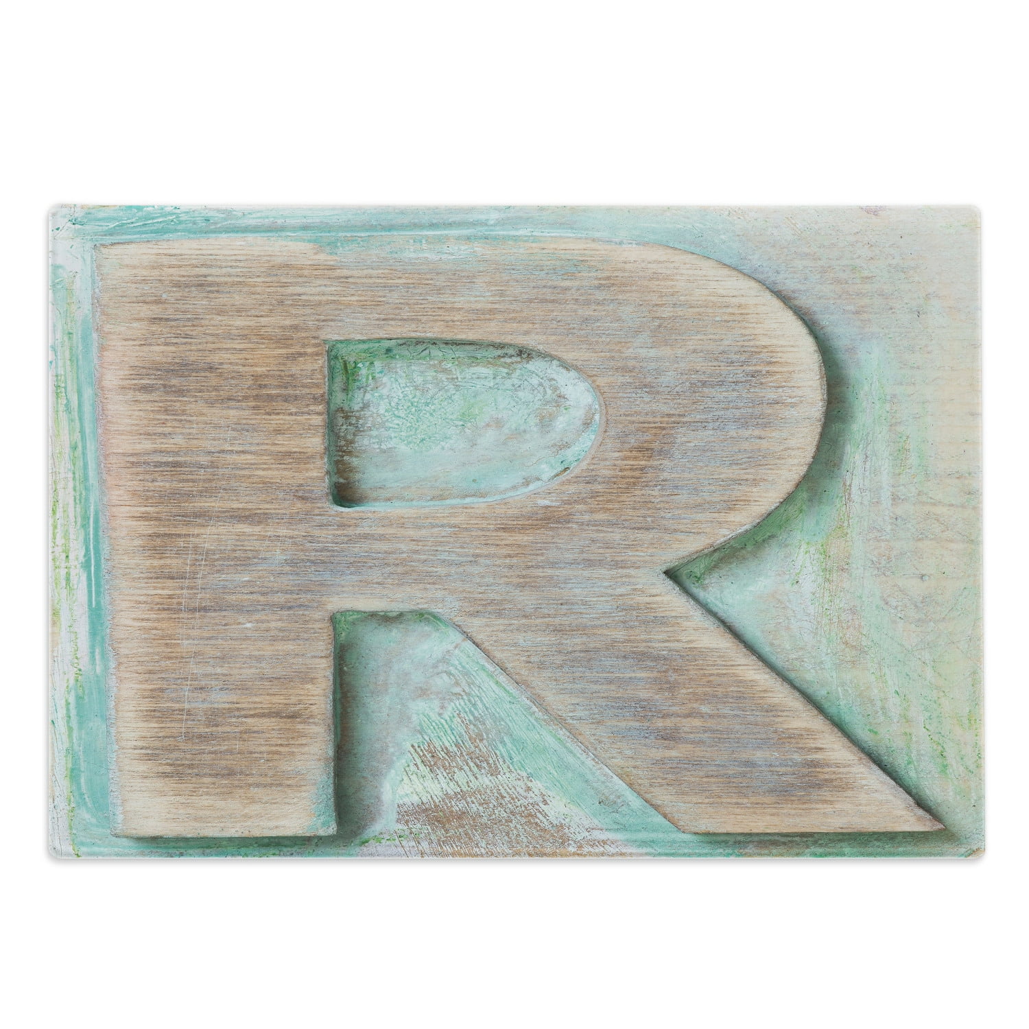 Letter R Cutting Board, Wooden Alphabet Block Antique Letterpress Theme ...
