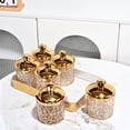 6Pcs Transparency Gold Trimmed Plastic Storage Container With Grade ...