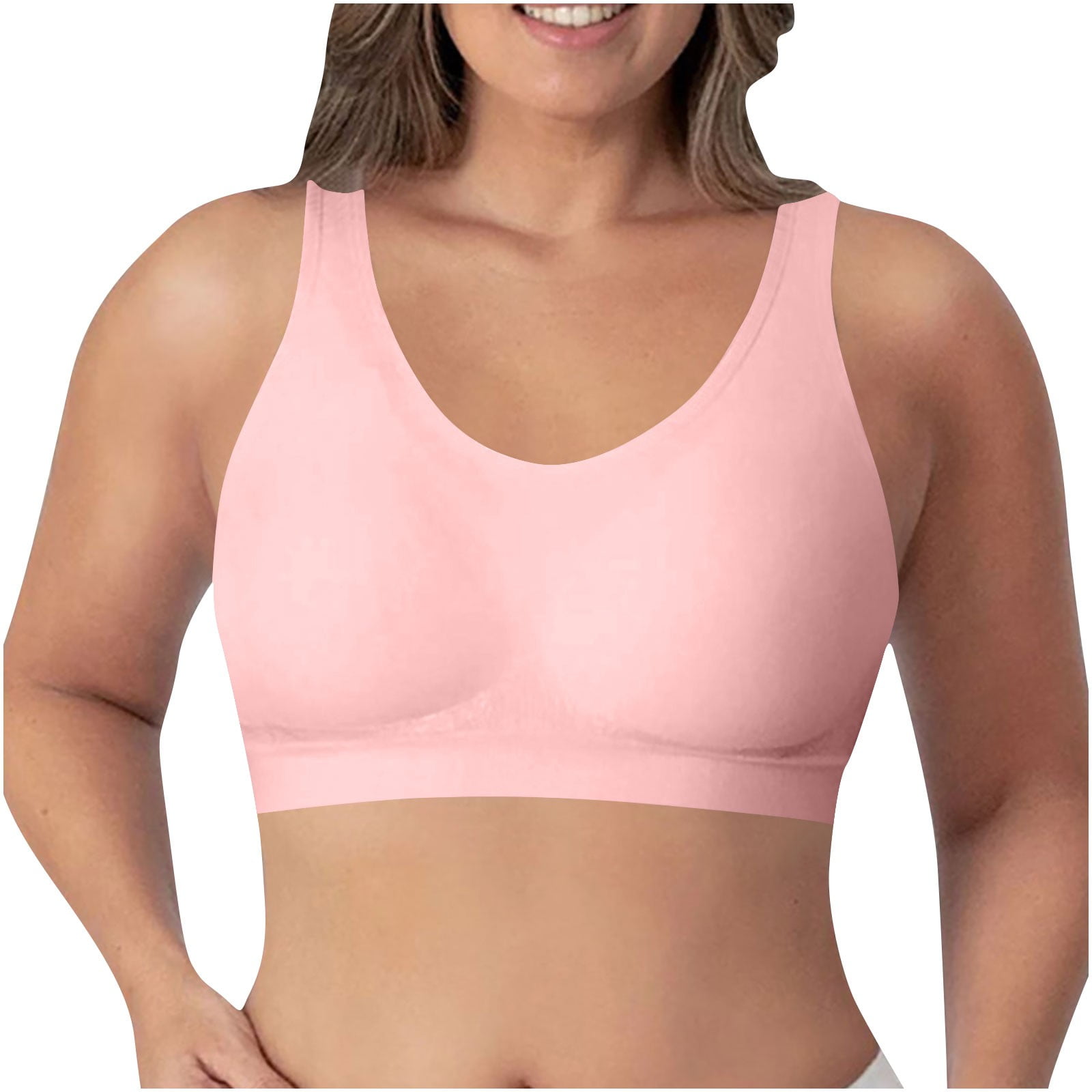 Click here for Amzcrzy Plus Size Wireless Bras For Women  Solid C... prices