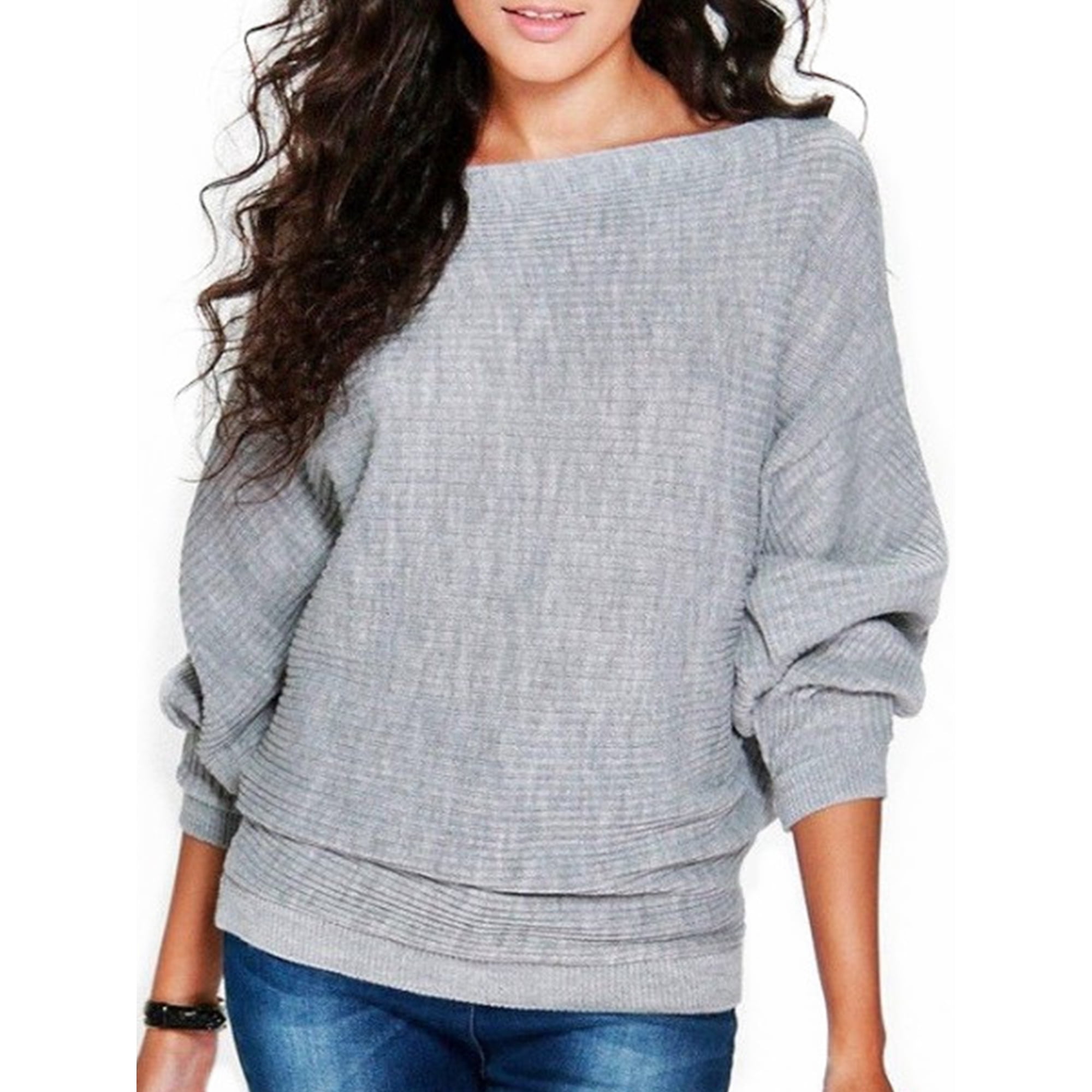 Click here for Luxur Women Sweater Bat Sleeve Pullover Solid Colo... prices