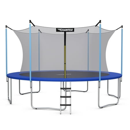 Topbuy 15 FT Trampoline Combo Bounce Jump Safety Enclosure Net W ...