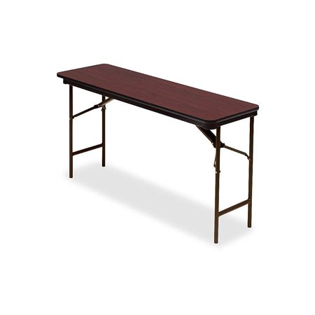Iceberg OfficeWorks Premium Wood Laminate Folding Table with Brown ...