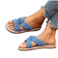 Bkhluea Women Flip Flop Sandals Cross Strap Slip On Shoes Comfortable ...