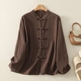 Casual Outfits for Women Stand Collar Buckle Cardigan Shirt Zen Tea ...