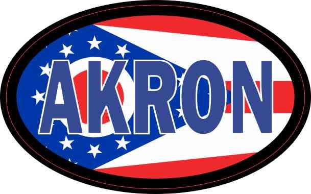 4in x 2.5in Oval Ohio Flag Akron Sticker - Walmart.com
