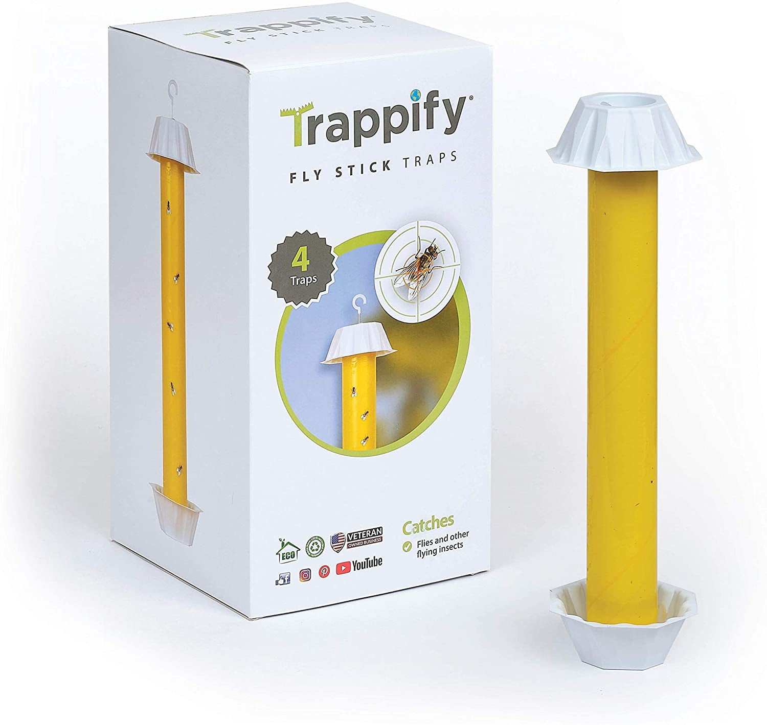 Trappify Hanging Fly Trap - Fly Traps for Indoors and Outdoor - Fly ...