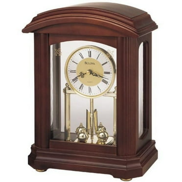 Bulova B1845 Durant Wooden Free Standing Mantel Clock with Revolving ...