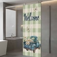 Blue Truck Spring Floral Window Privacy Film, Sage Green Plaid ...