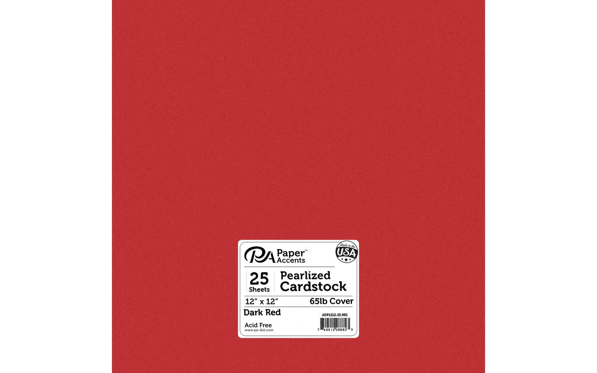 Paper Accents Cardstock 12"x 12" Pearlized 65lb Dark Red 25pc - Walmart.com