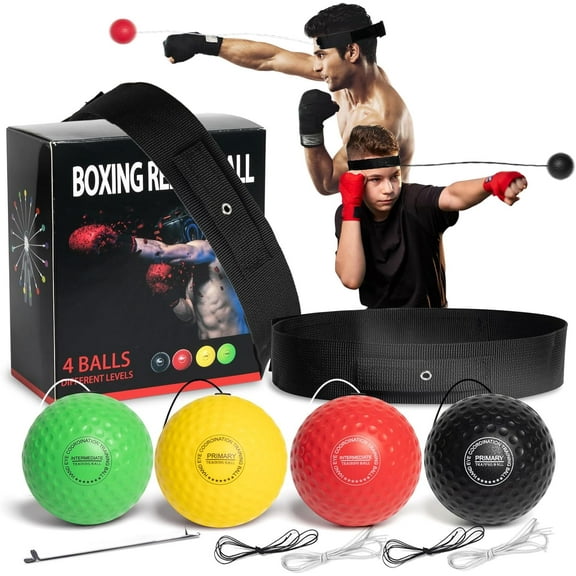 ILSZBKE Boxing Reflex Ball Set - Includes 4 Different Balls and 2 ...