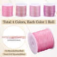 4 Rolls 4 Colors Polyester Cord with Metallic Thread Mixed Color 0.4mm ...