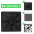 6 pieces black cooling fan filter 80mm square plastic shell fan filter ...