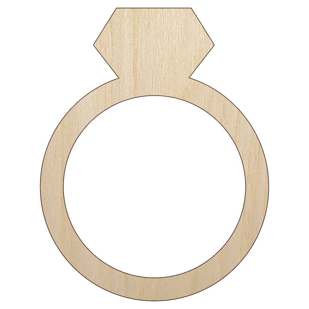 Diamond Ring Wedding Engagement Silhouette Wood Shape Unfinished Piece ...