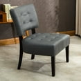 Roundhill Blended Leather Tufted Accent Chair With Oversized Seating