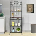 URHOMEPRO 5-Tier Kitchen Island Storage Shelf, Microwave Cart, Bakers ...