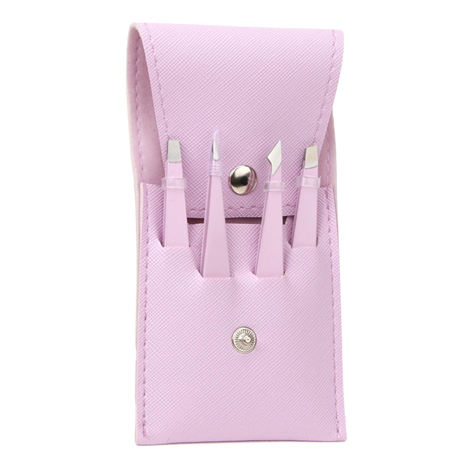 Fine Hairs Puller Stainless Steel Professional Slanted Pink Set ...