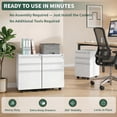 3 Drawer File Cabinet with Lock,Under Desk Filing Cabinet for Home ...