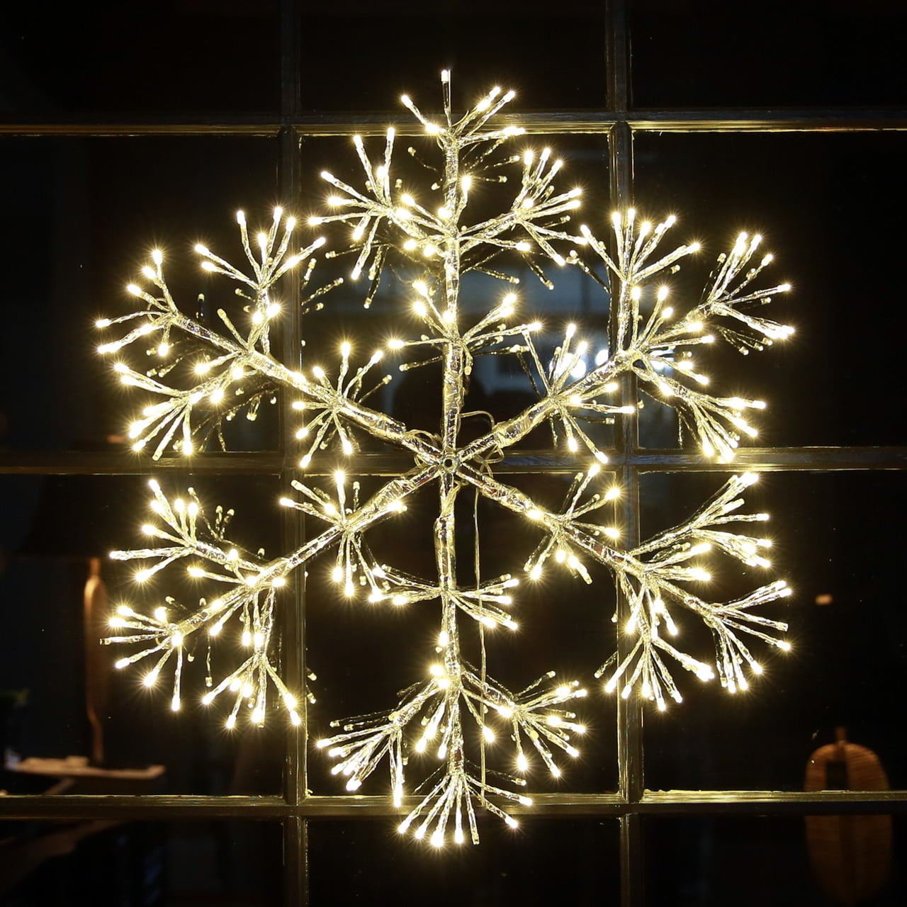 Lightshare 24Inch 240 Led Snowflake Light,Warm White Light Plug in for ...