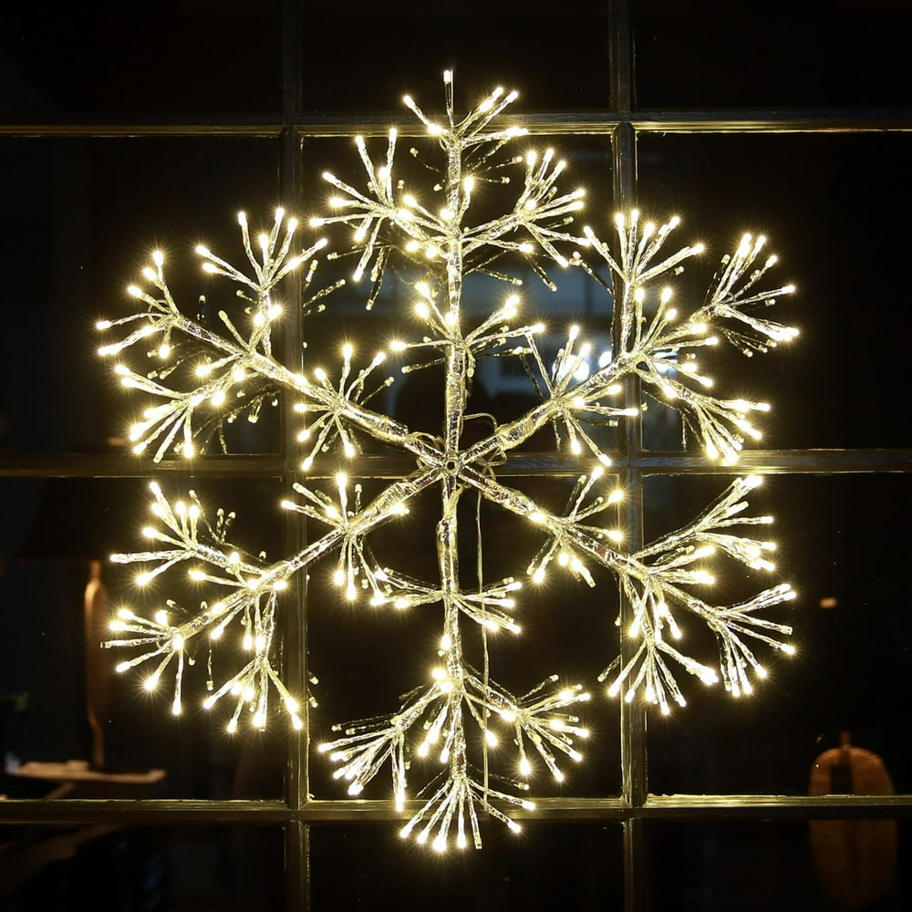 Lightshare 24Inch 240 Led Snowflake Light,Warm White Light Plug in for ...