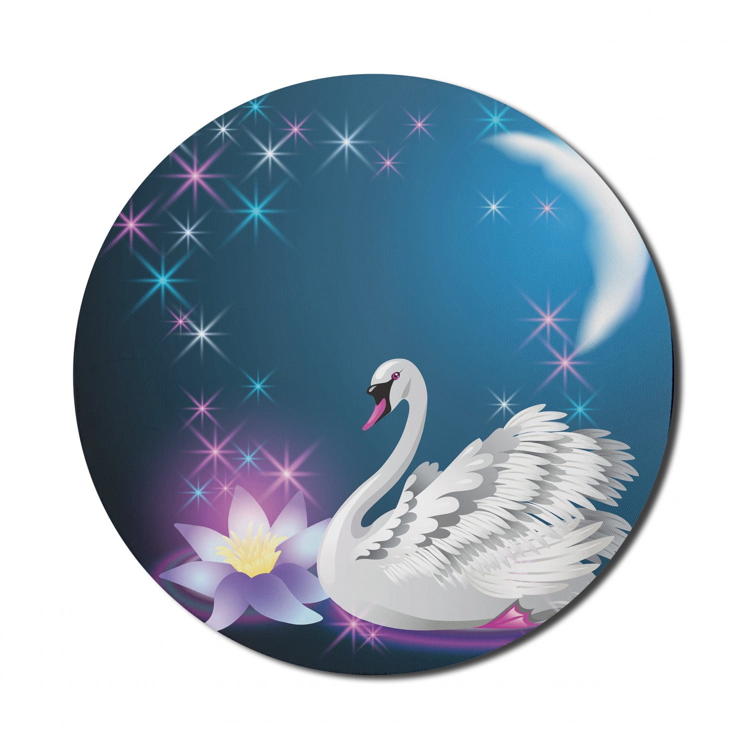 Swan Mouse Pad for Computers, Magic Lily and Fairy Swan at Night ...