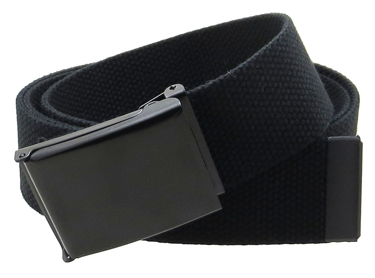 Canvas Web Belt Flip-Top Black Buckle/Tip Solid Color 50" Long 1.5 ...