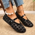 Black Women'S Fashionable Polka Dot Shoes Round Toe Hollow Out ...