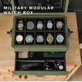 Case Elegance Military 10 Slot Watch Box, Real Glass Top, Valet Tray ...