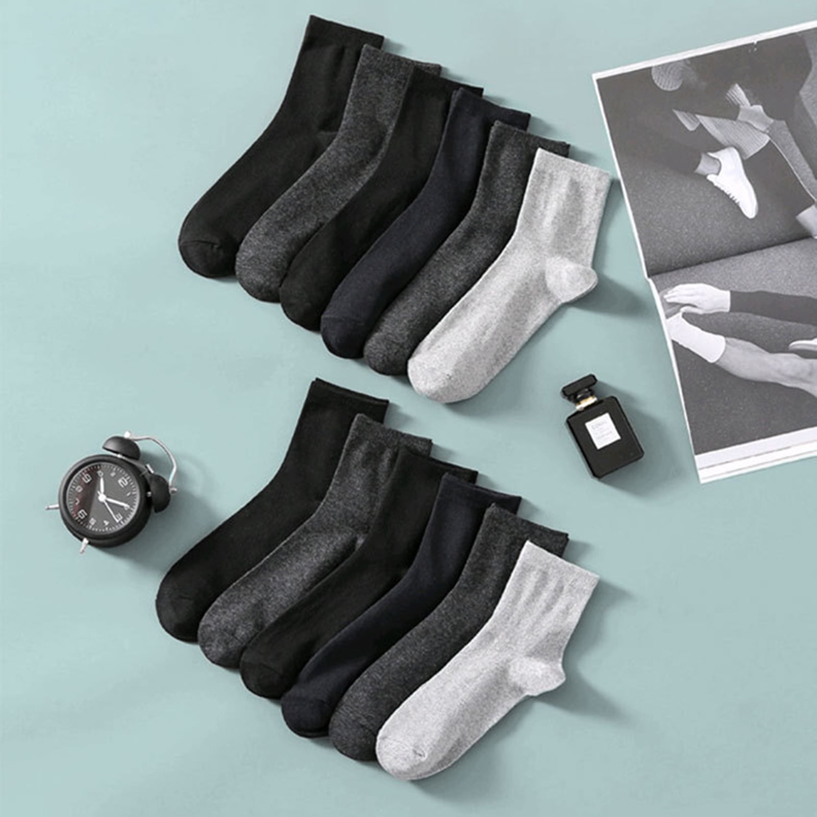D-GROEE 5 Pairs Spring Summer Men Socks High Elasticity Anti-friction ...