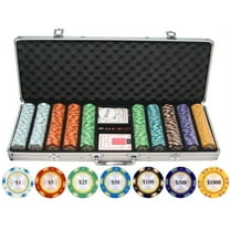 Crown Casino 500 Piece 13.5g Clay Poker Chips Set with Colored Chips ...