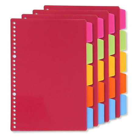 File Divider Index Page, 4 Set/ 20 Pcs 5 Colors B5 Notebook Tagecard ...