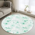 4ft Round Rug Green Flower Area Rugs for Living Room Bedroom Washable ...