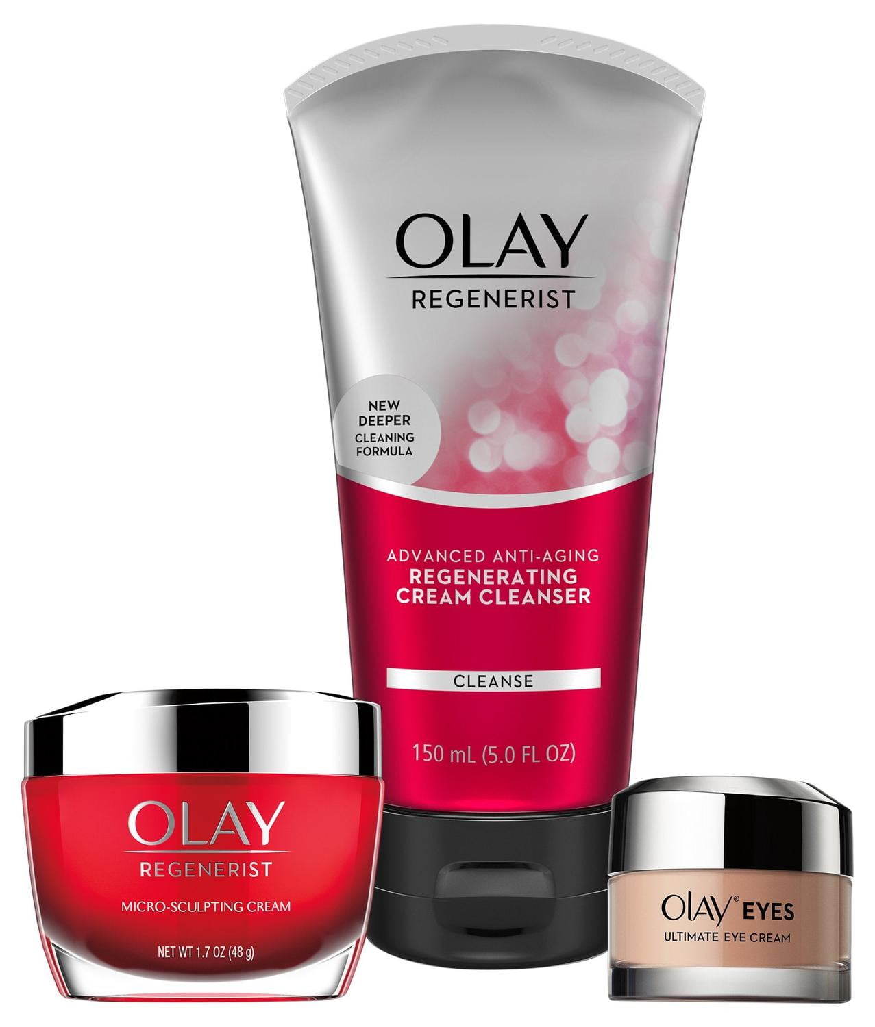 Olay Anti-Aging Skincare Kit with Regenerist Cleanser, Moisturizer ...
