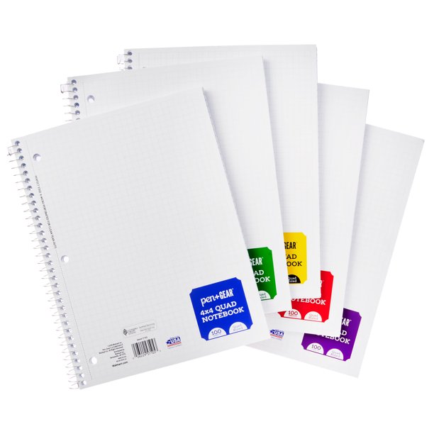Pen + Gear Graph Notebook, 4 x 4 Quad Ruled, 100 Sheets - Walmart.com