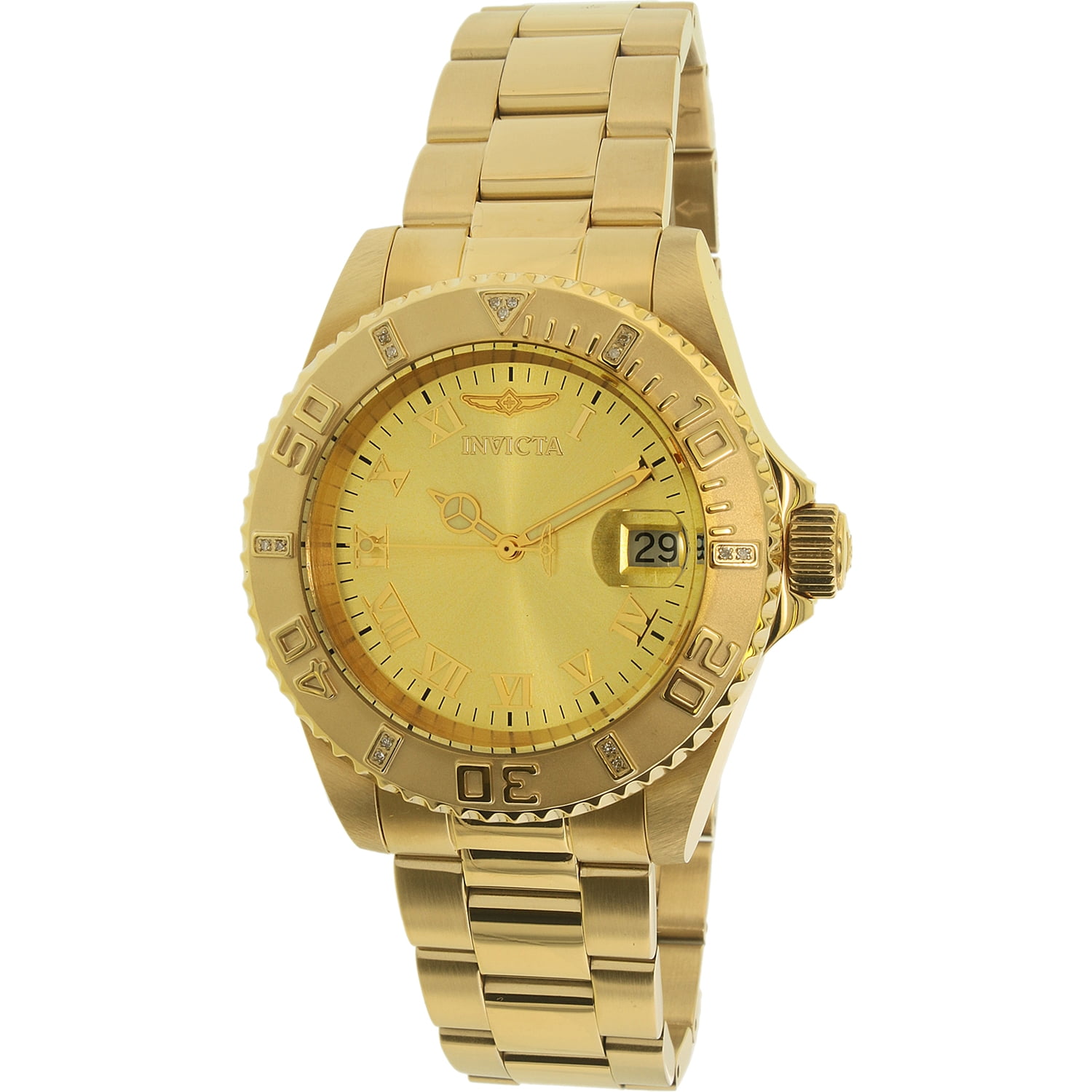 Invicta - Invicta Men's Pro Diver 12820 Gold Stainless-Steel Quartz ...