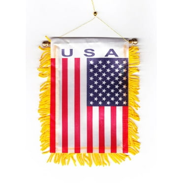 Anley USA Made 4 X 6 Inch Fringy Window Hanging Flag - American Hanging ...