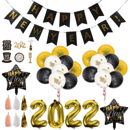 Fortunenine 1 Set 2022 New Year Banner Balloon Set Happy New Year ...