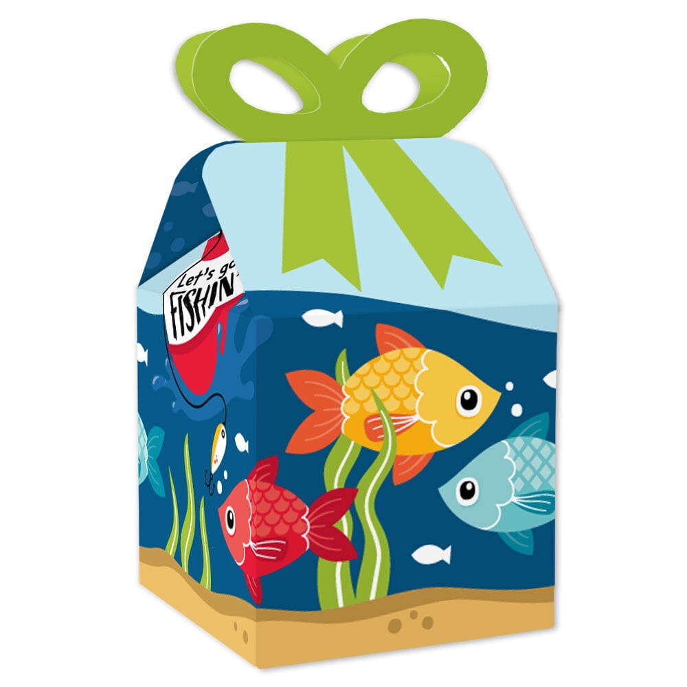 Big Dot of Happiness Let's Go Fishing - Square Favor Gift Boxes - Fish ...